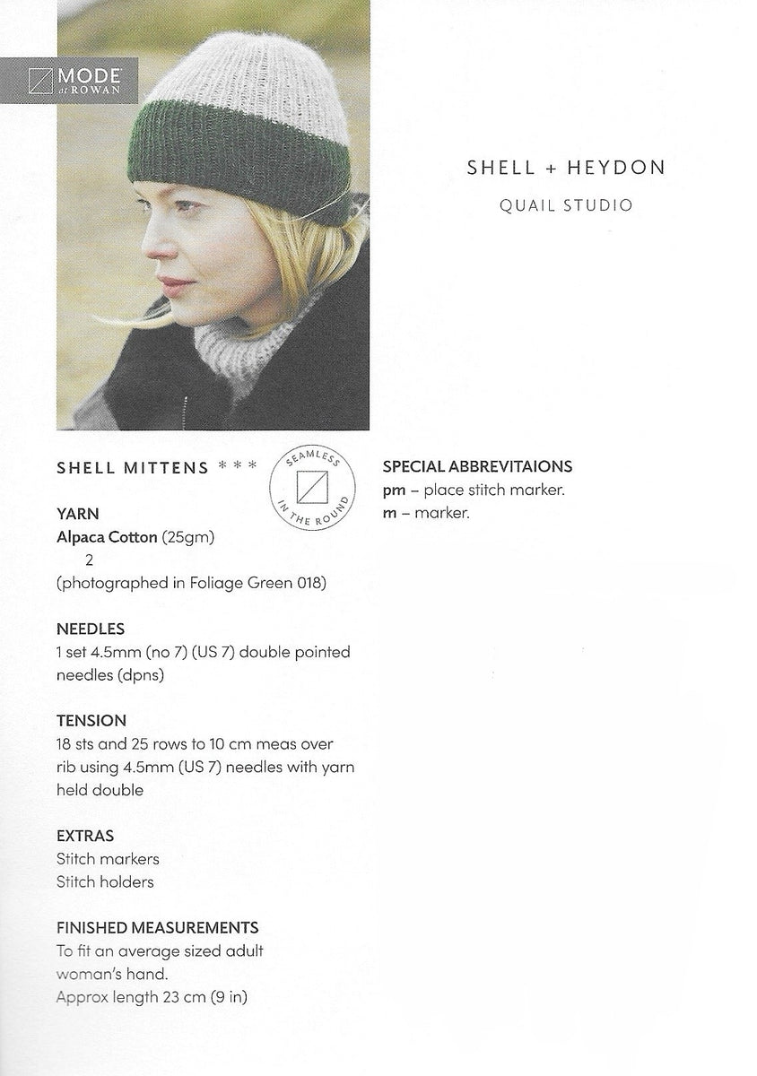 MODE at Rowan - Shell Mittens & Heydon Hat – Fully Woolly Yarns