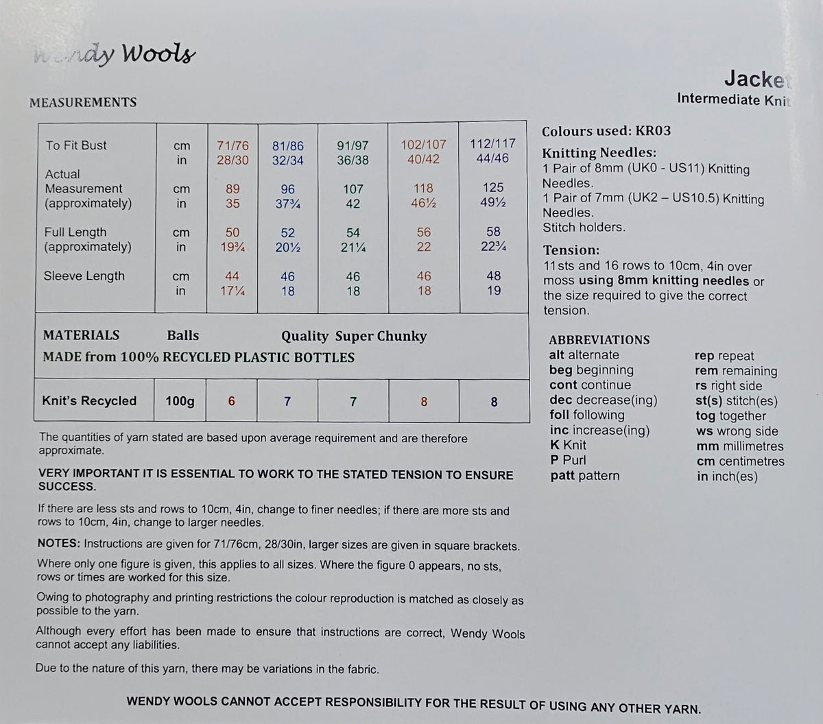 Wendy - Moss Stitch Jacket (7000) – Fully Woolly Yarns