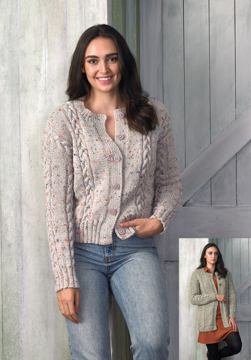 James C. Brett - Ladies Aran Cardigan (JB761) – Fully Woolly Yarns